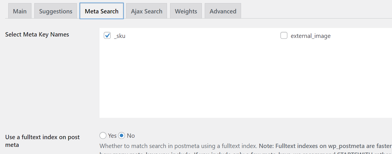 Super Speedy Search settings page is slow to load or times out, or there are too many meta keys ...