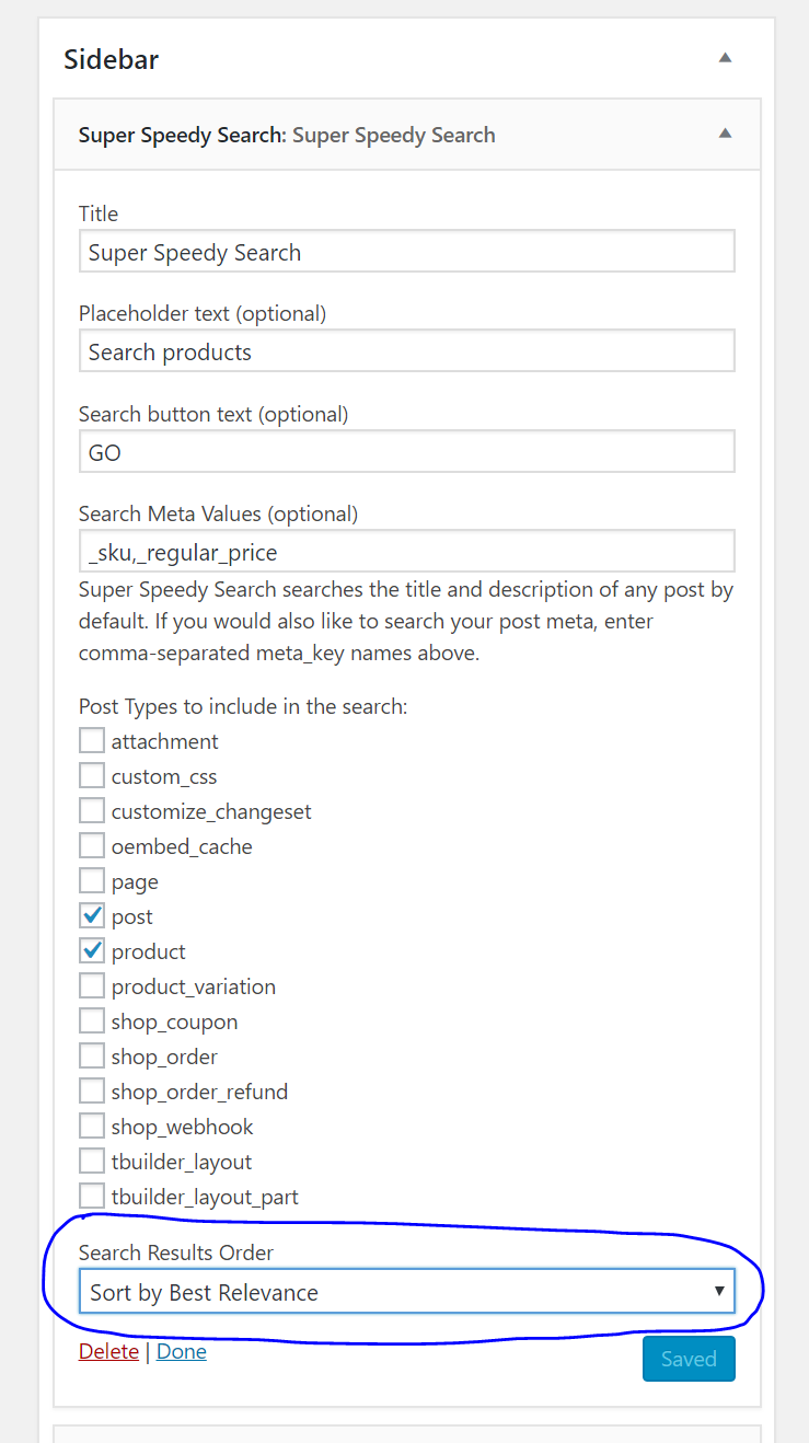 Relevancy Options added to Super Speedy Search plugin - Super Speedy Plugins